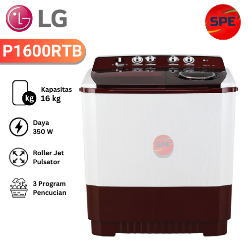 Jual MESIN CUCI LG P1600RTB SEMI AUTO 2 TABUNG 16 KG JUMBO P 1600 RTB ...