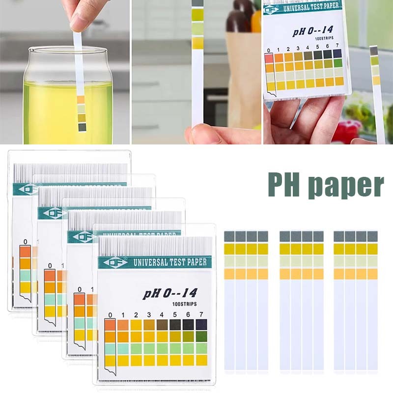 Jual 100 Strip Kertas Lakmus Ph Universal Test Pengukur Asam & Basa ...
