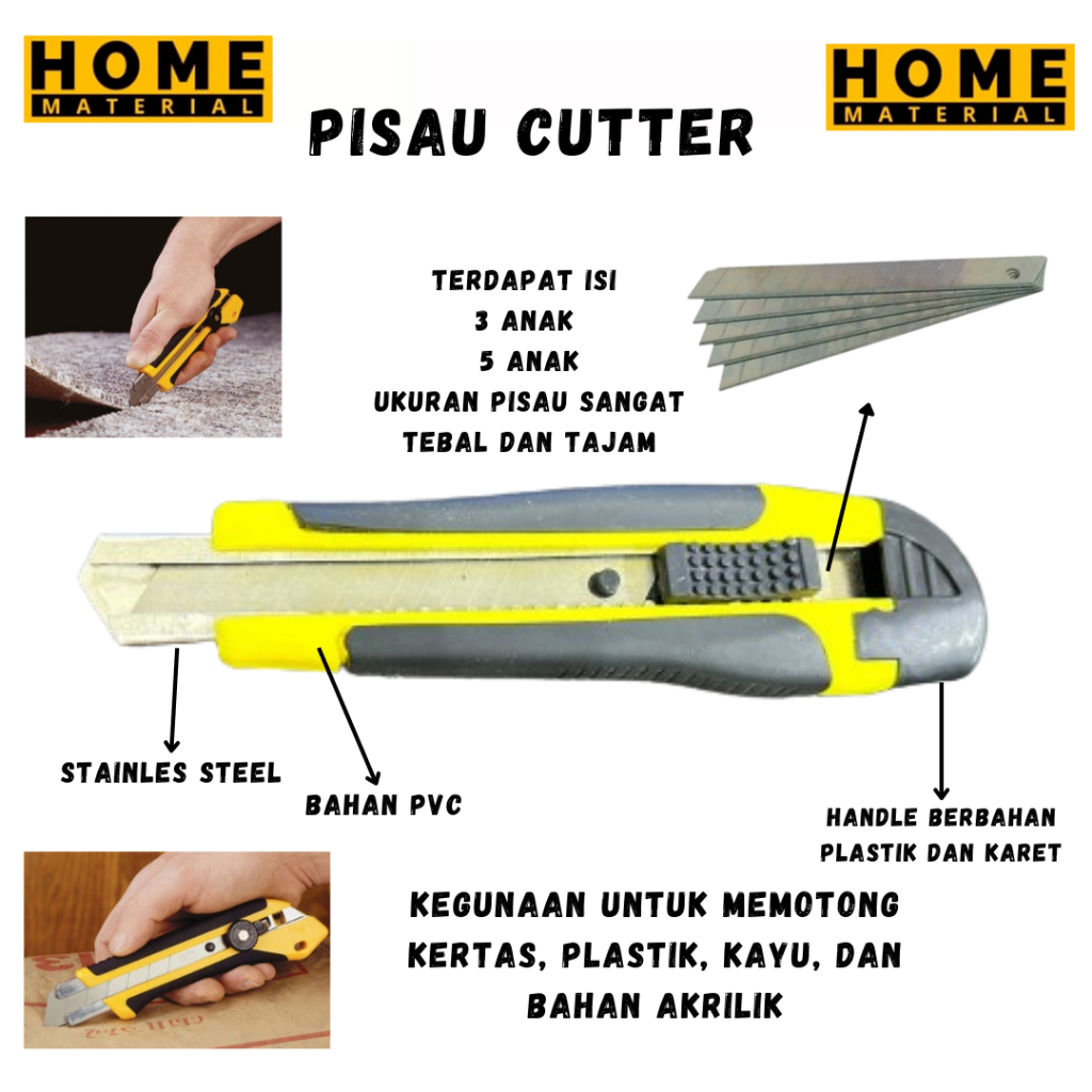 Jual Pisau Cutter free 3 Anak dan 5 Anak Pisau Serbaguna !!! | Shopee ...