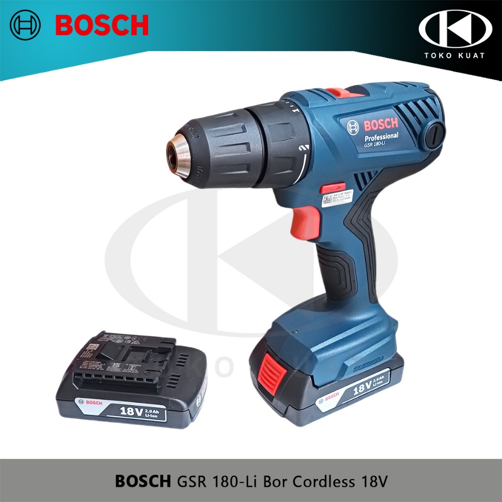 Jual Cordless Driver Drill 13mm BOSCH GSR 180-LI Bor Tangan 2 Battery ...