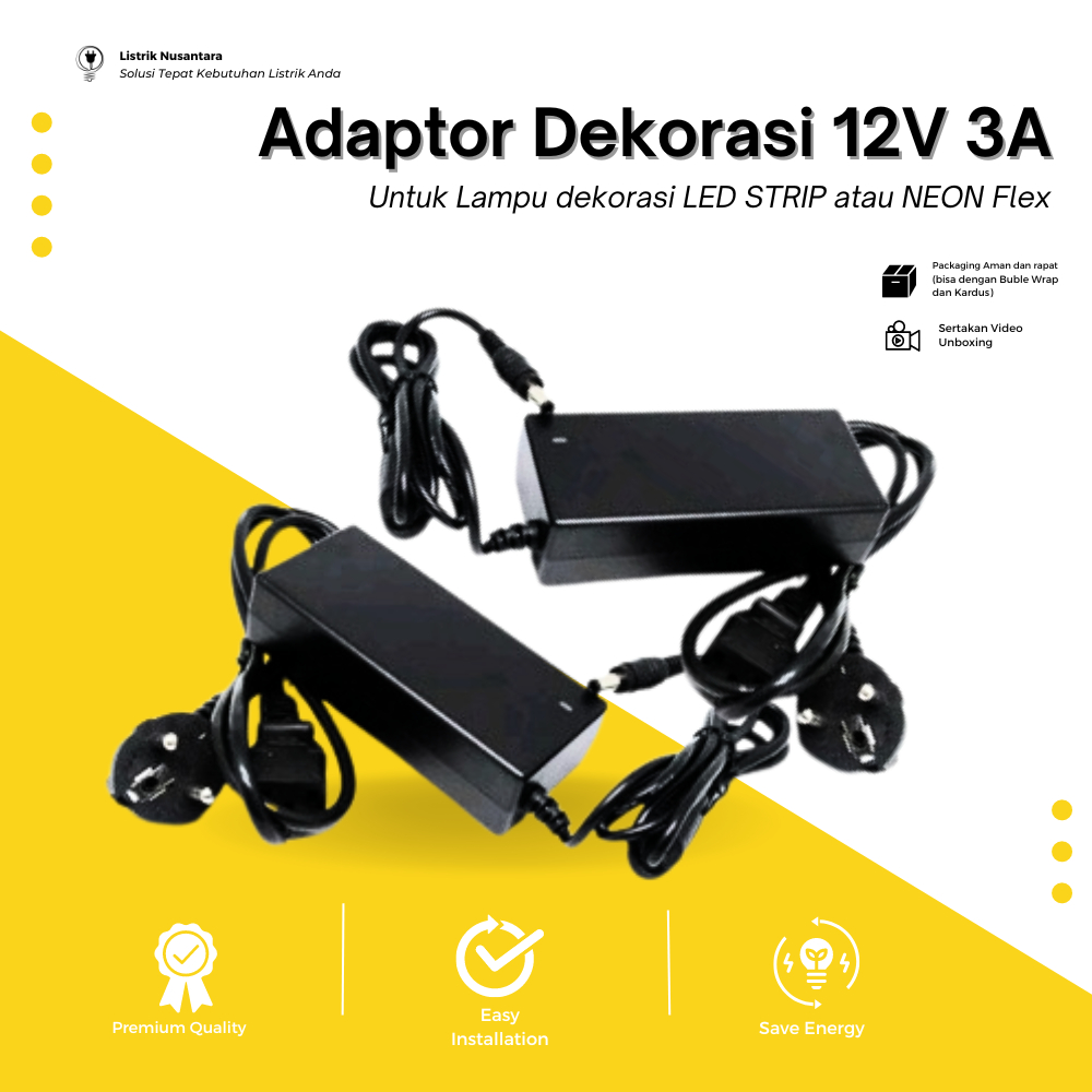Jual Adaptor Power Supply 3A 12V Converter AC DC CCTV | Adaptor Neon ...