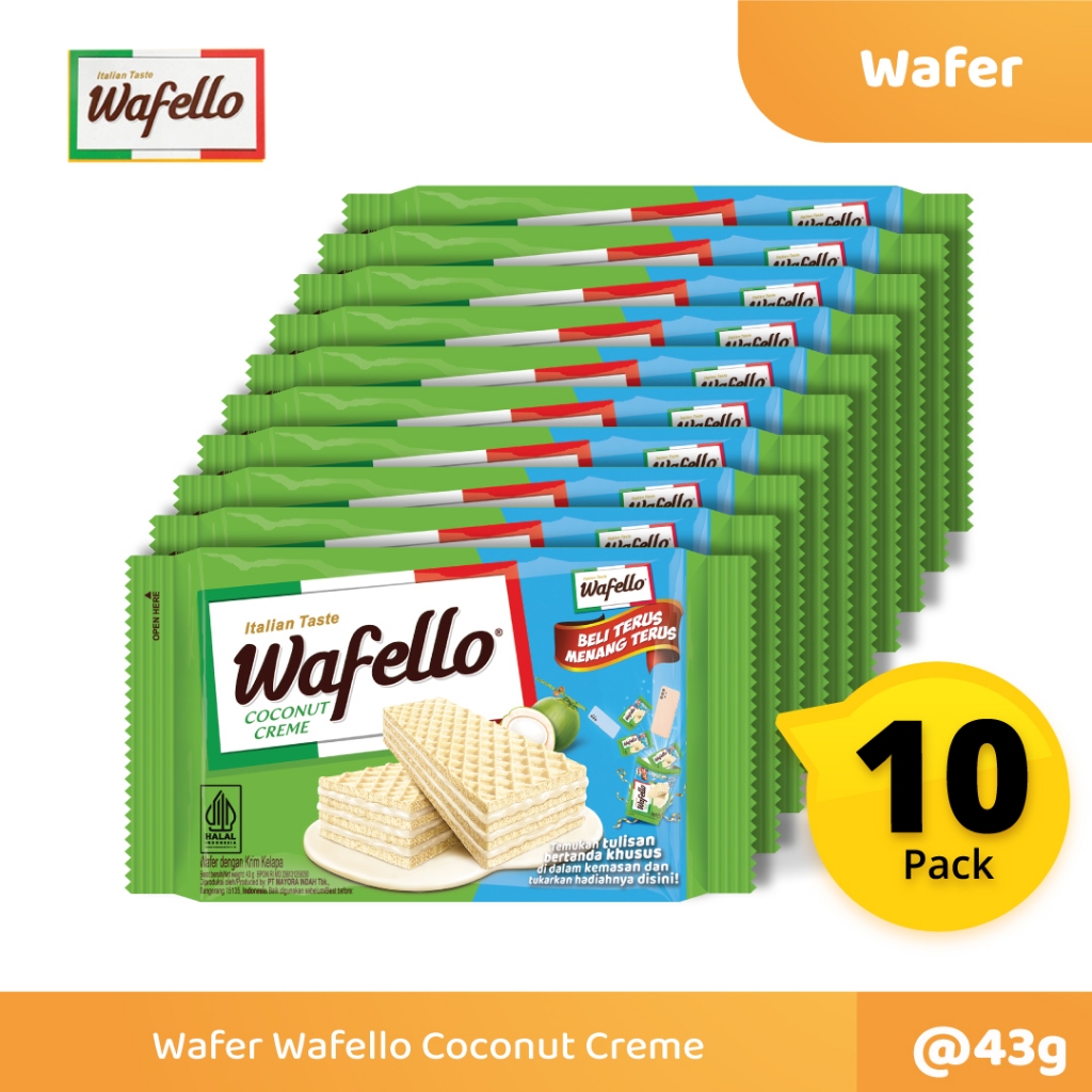 Jual Wafello Coconut Creme 10 Pcs 43 Gram | Shopee Indonesia