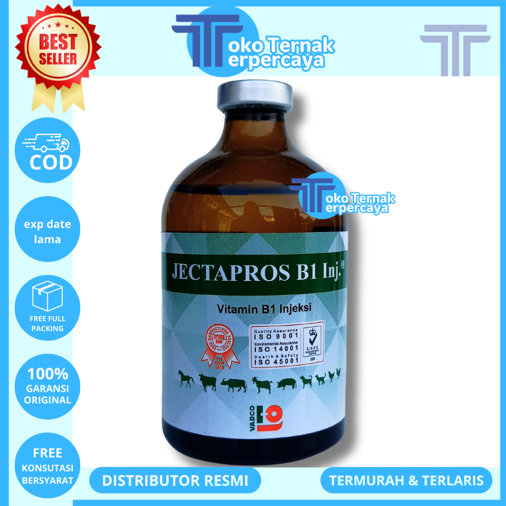 Jual JECTAPROS B1 100ML VADCO - Vitamin B1 Hewan Sapi Kambing Domba dll ...