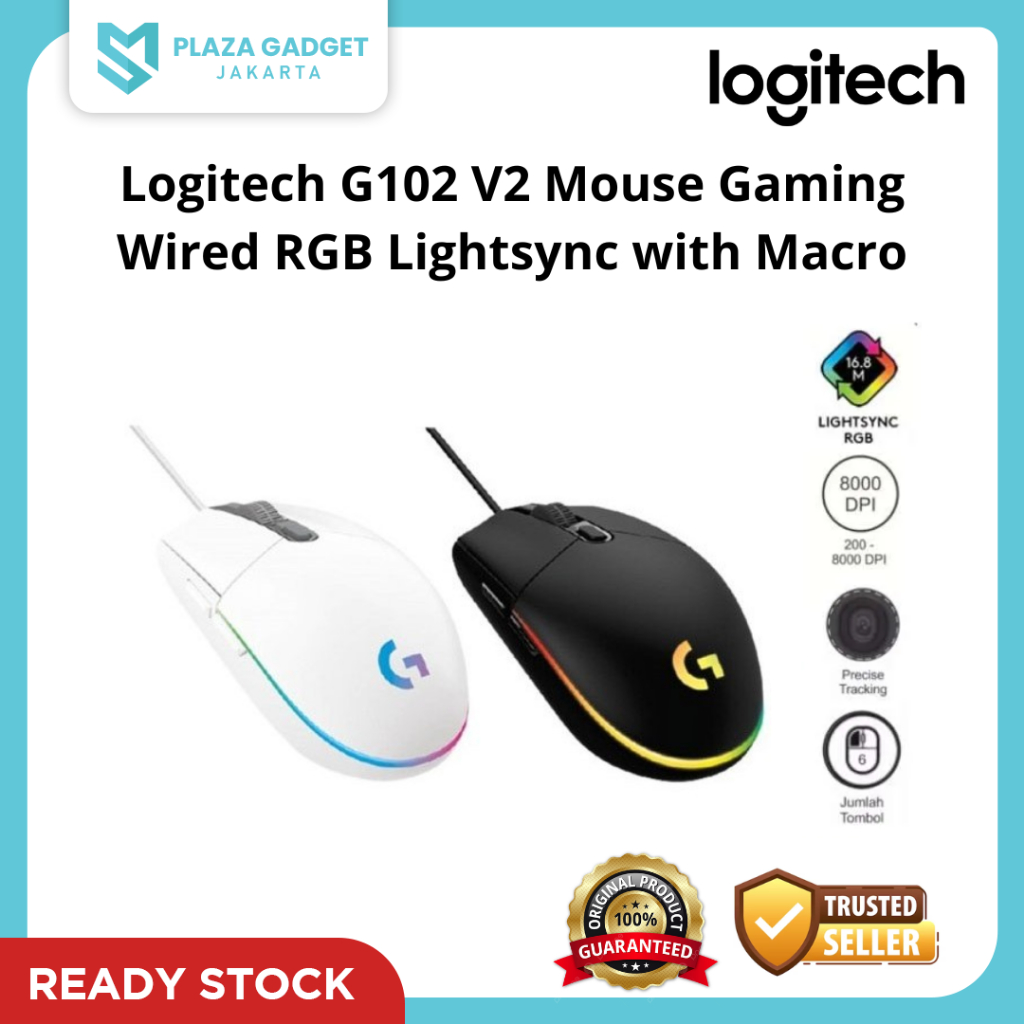 Jual Logitech G102 V2 Mouse Gaming Wired RGB Lightsync with Macro Garansi Resmi 2 Tahun | Shopee ...