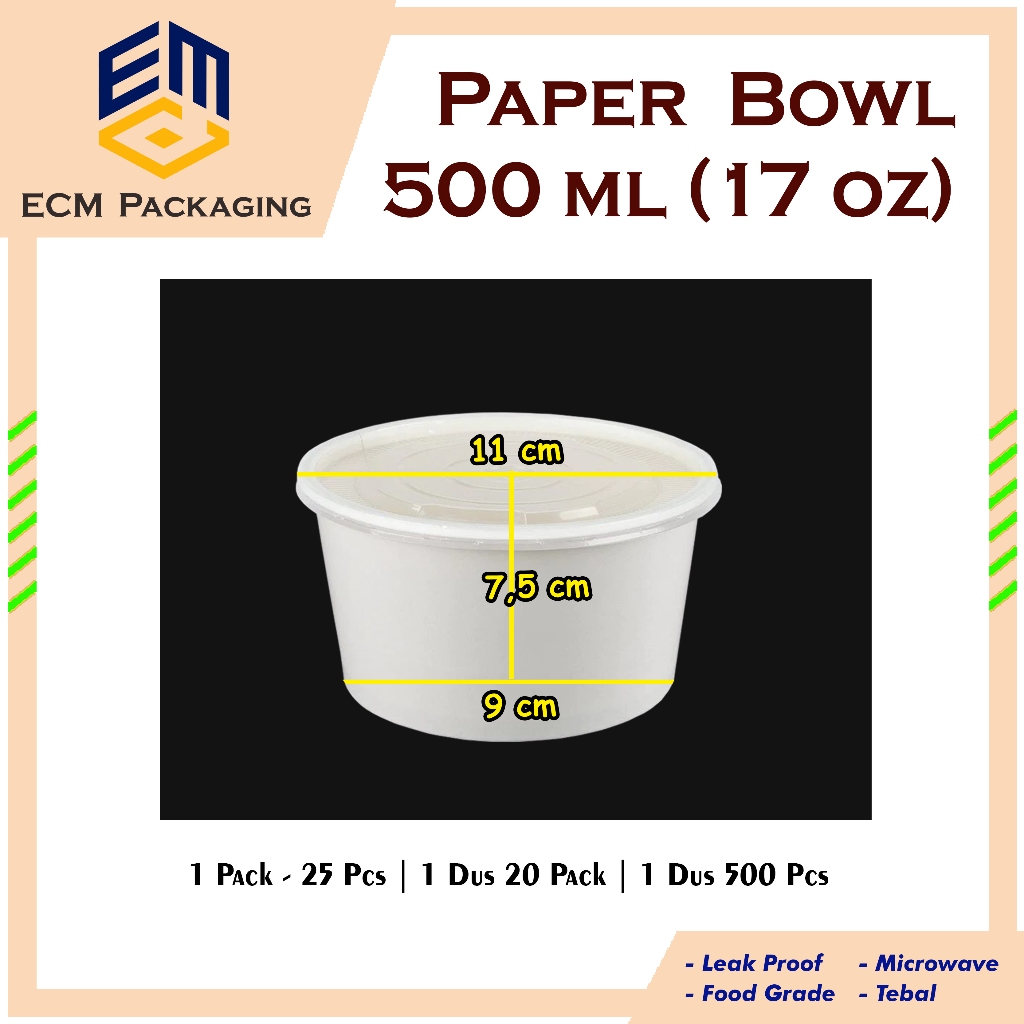Jual PAPER BOWL SUPER BUBBLE PUTIH 500ML | RICE BOWL (TANPA TUTUP ...