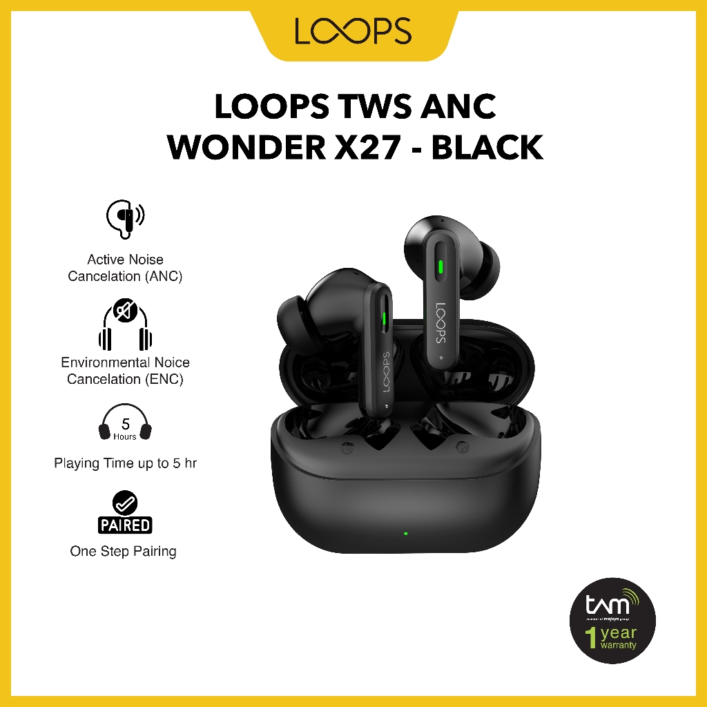 Jual LOOPS TWS ANC ENC True Wireless Bluetooth Earphone Wonder X27 ...