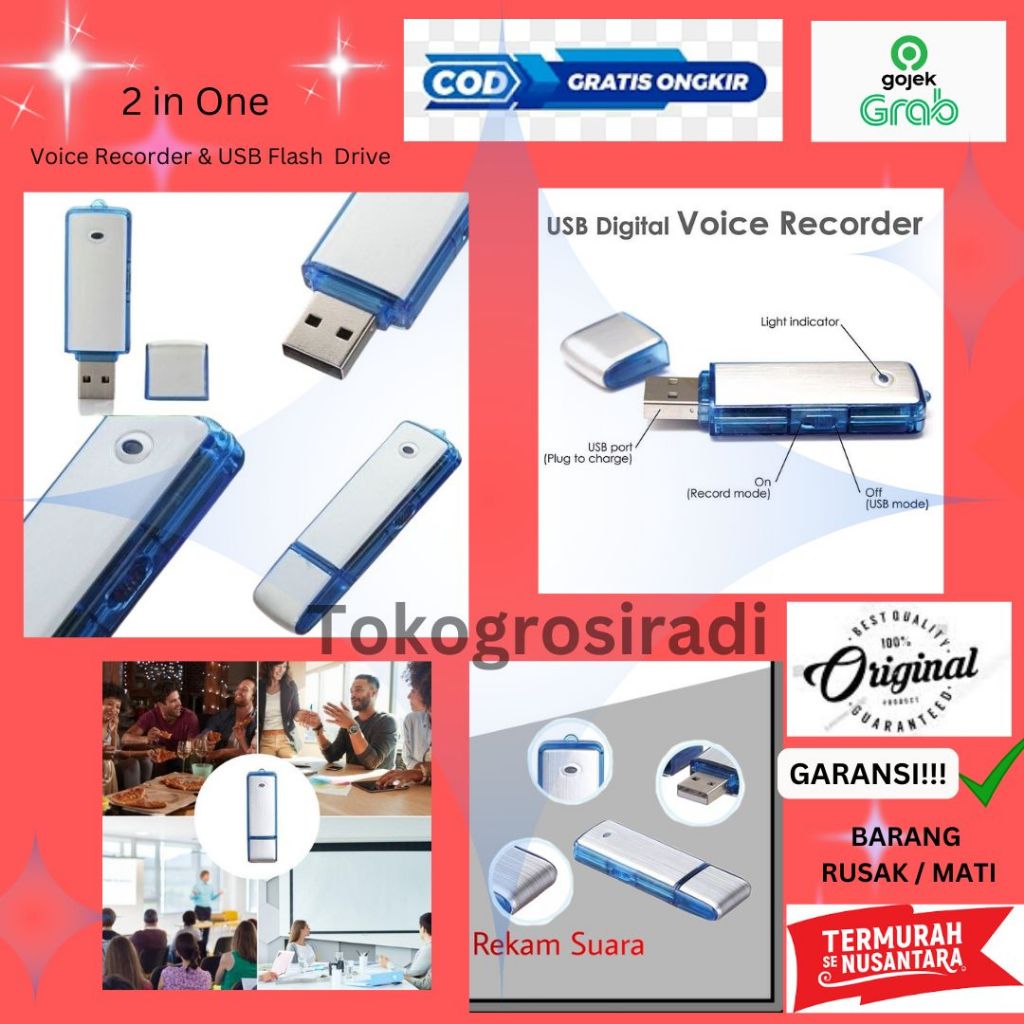 Jual Alat Perekam Suara Tersembunyi Mini Voice Recorder | Shopee Indonesia