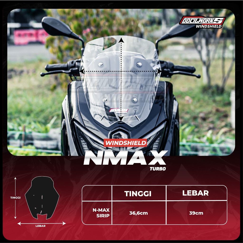 Jual Docilworks - Visor Windshield STANDAR SIRIP NMAX TURBO NEO NEO S ...