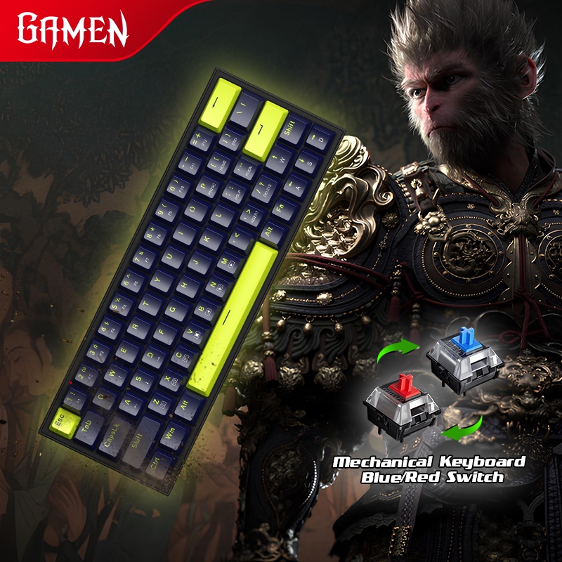Jual GAMEN Keyboard Gaming Mechanical 60% Layout Black Myth Wukong ...