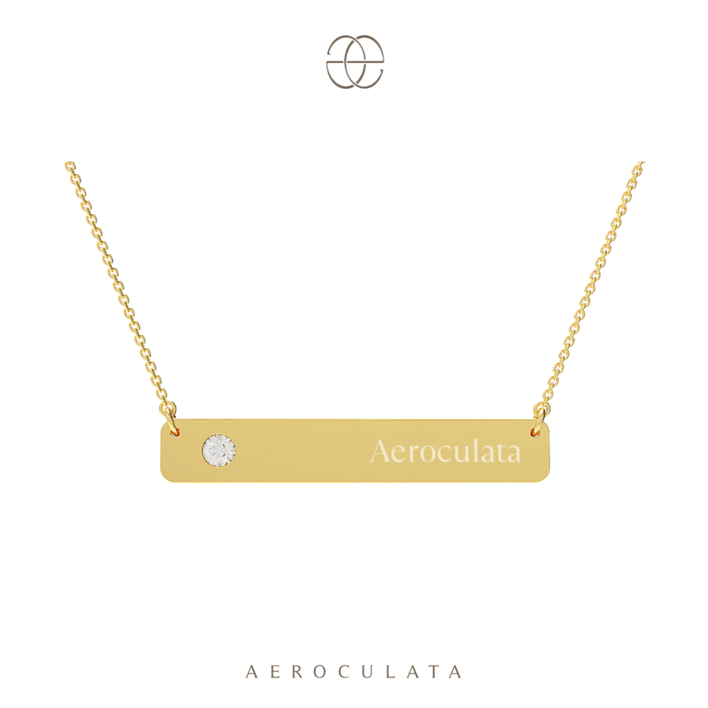 Jual Aeroculata Bar Crystal Necklace Kalung Custom Nama Huruf Initial 925 Sterling Silver ...