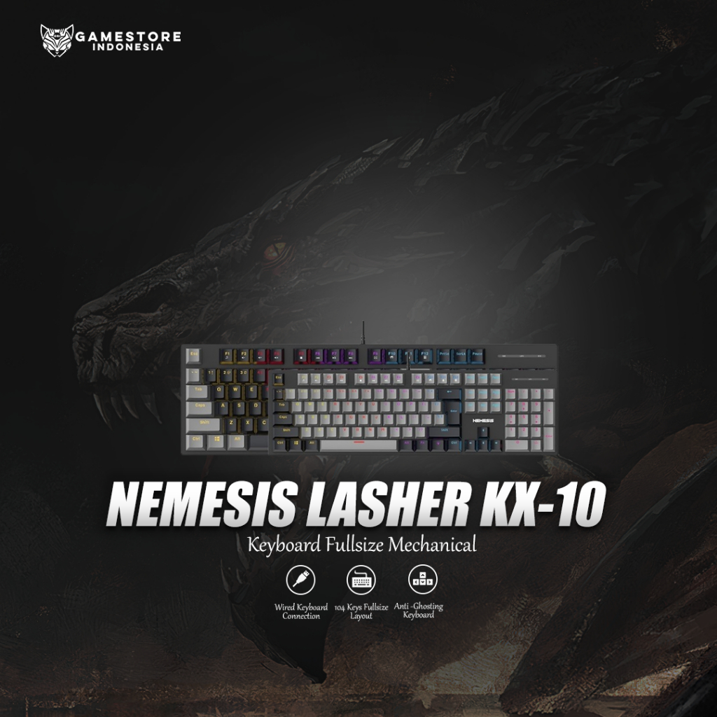 Jual Keyboard Fullsize Mechanical NYK Nemesis LASHER KX-10 | Shopee ...
