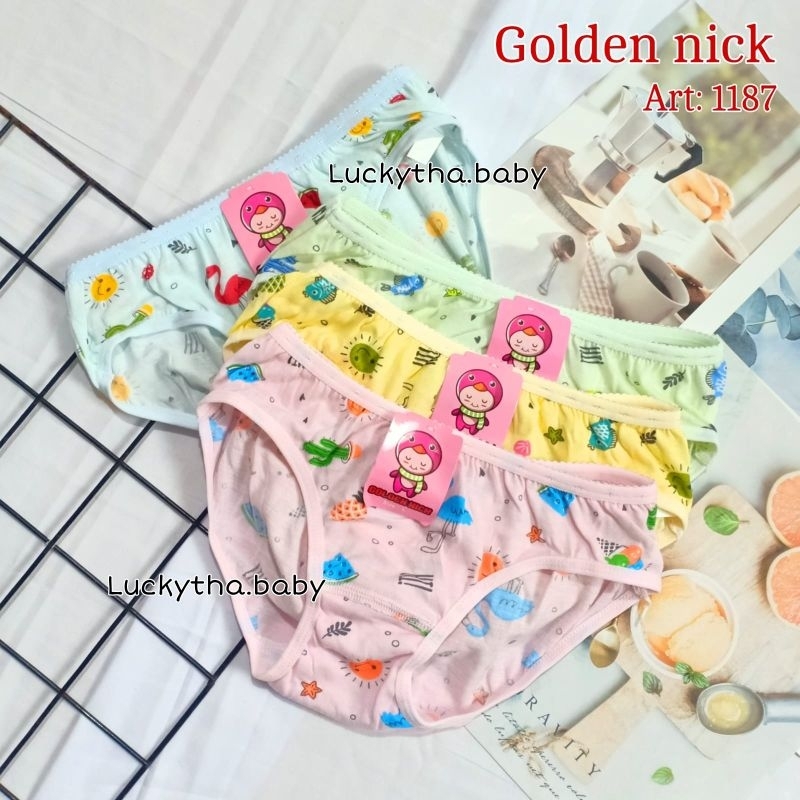 Jual 3pcs Celana Golden nick anak 1187 motif / cd anak perempuan golden ...
