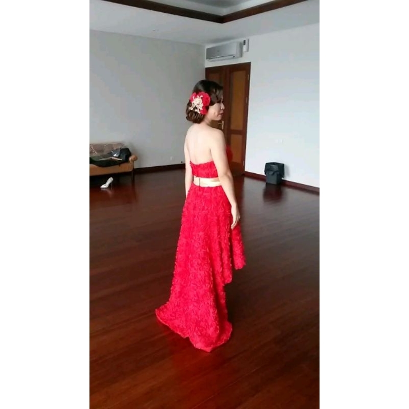 Jual Gaun Pesta Panjang by Fashion Designer warna Merah | Shopee Indonesia