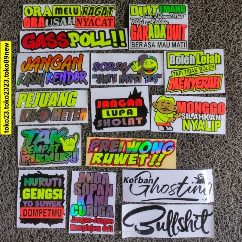 Jual stiker kata kata stiker motor keren | Shopee Indonesia