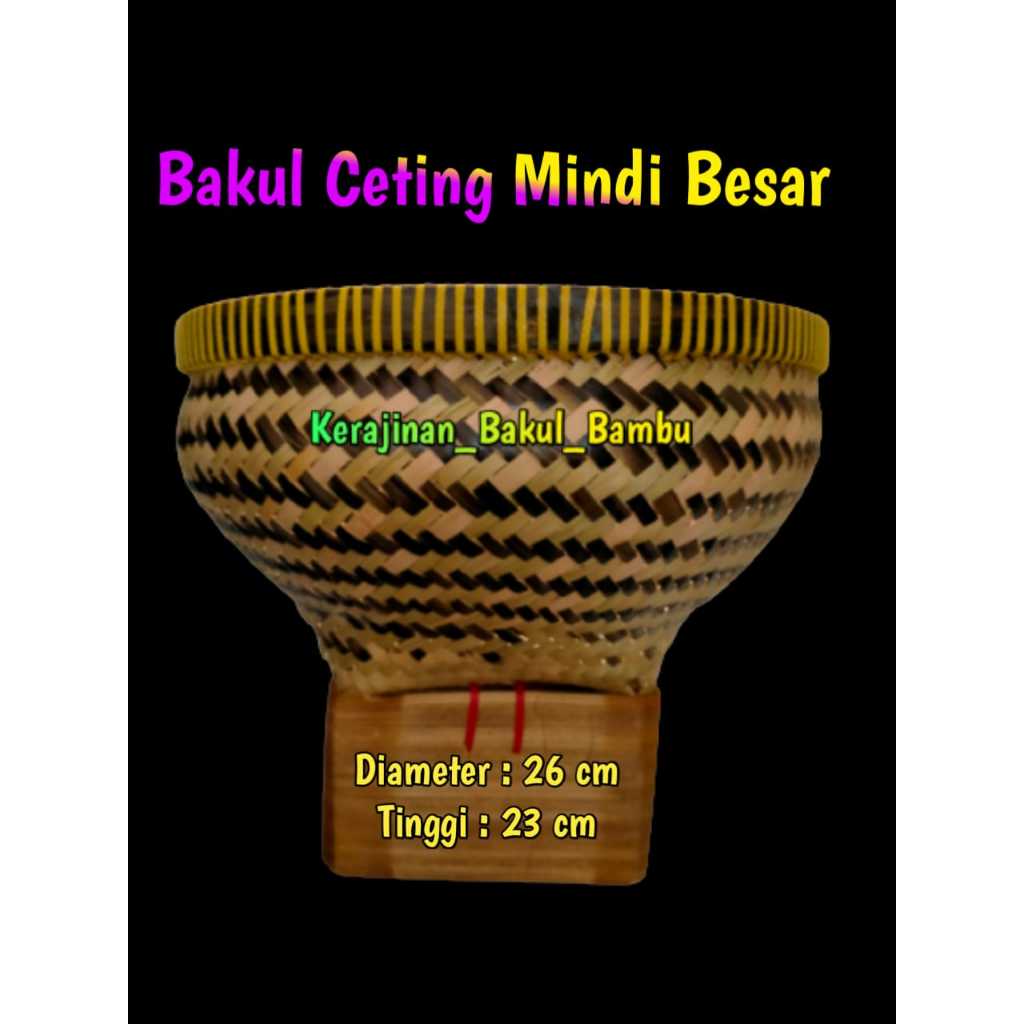 Jual Bakul CETING MINDI BESAR bakul nasi kerajinan tangan anyaman bambu ...