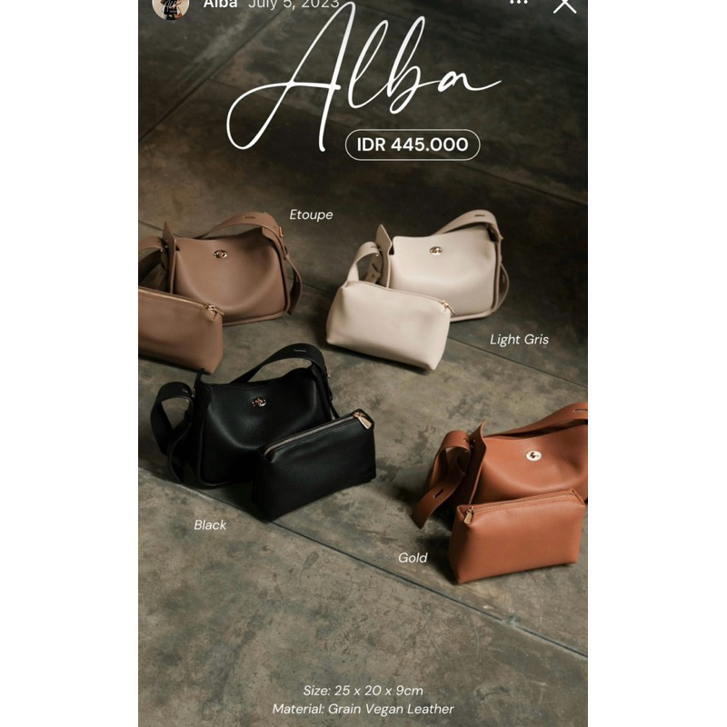 Jual Alba Bag (black) | Shopee Indonesia