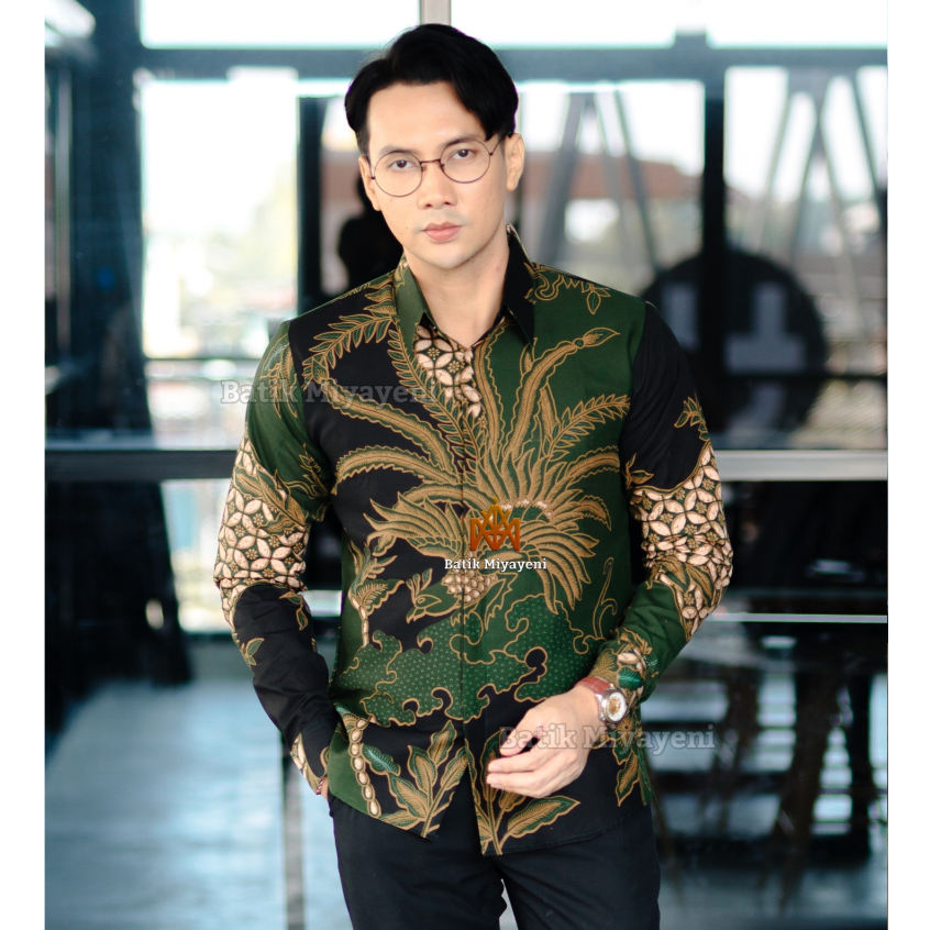 Jual KAWUNG IJO baju batik pria lengan panjang slimfit lapis furing ...
