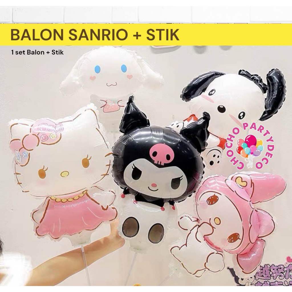 Jual Balon KUROMI MELODY SANRIO Stik / Balon Foil Melody Kuromi ...