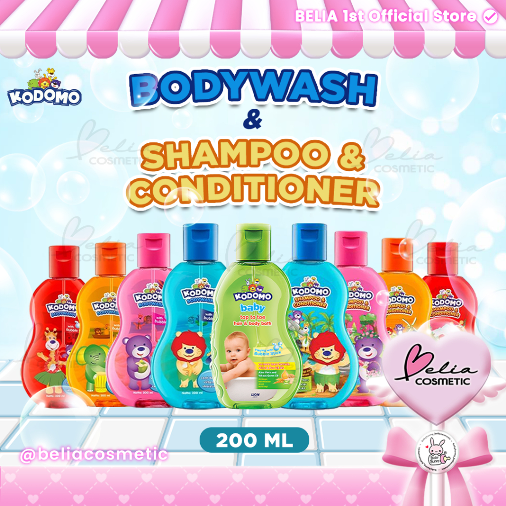 Jual BELIA KODOMO Shampoo&Conditioner dan Bodywash 200 mL | Shampoo Wangi | Sabun Wangi ...