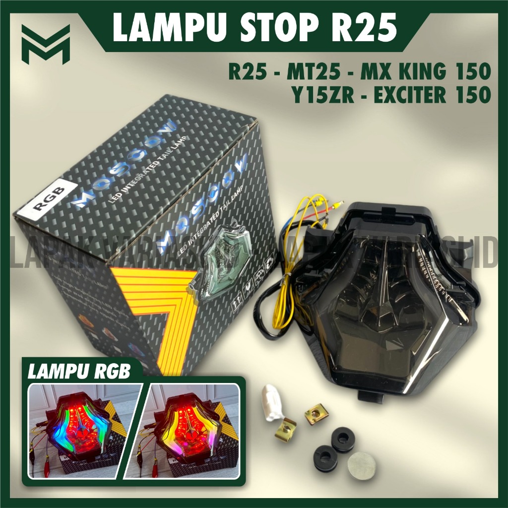 Jual STOPLAMP BELAKANG 3IN1 RGB YAMAHA R25 MT25 MX KING PLUS MAGNET ...