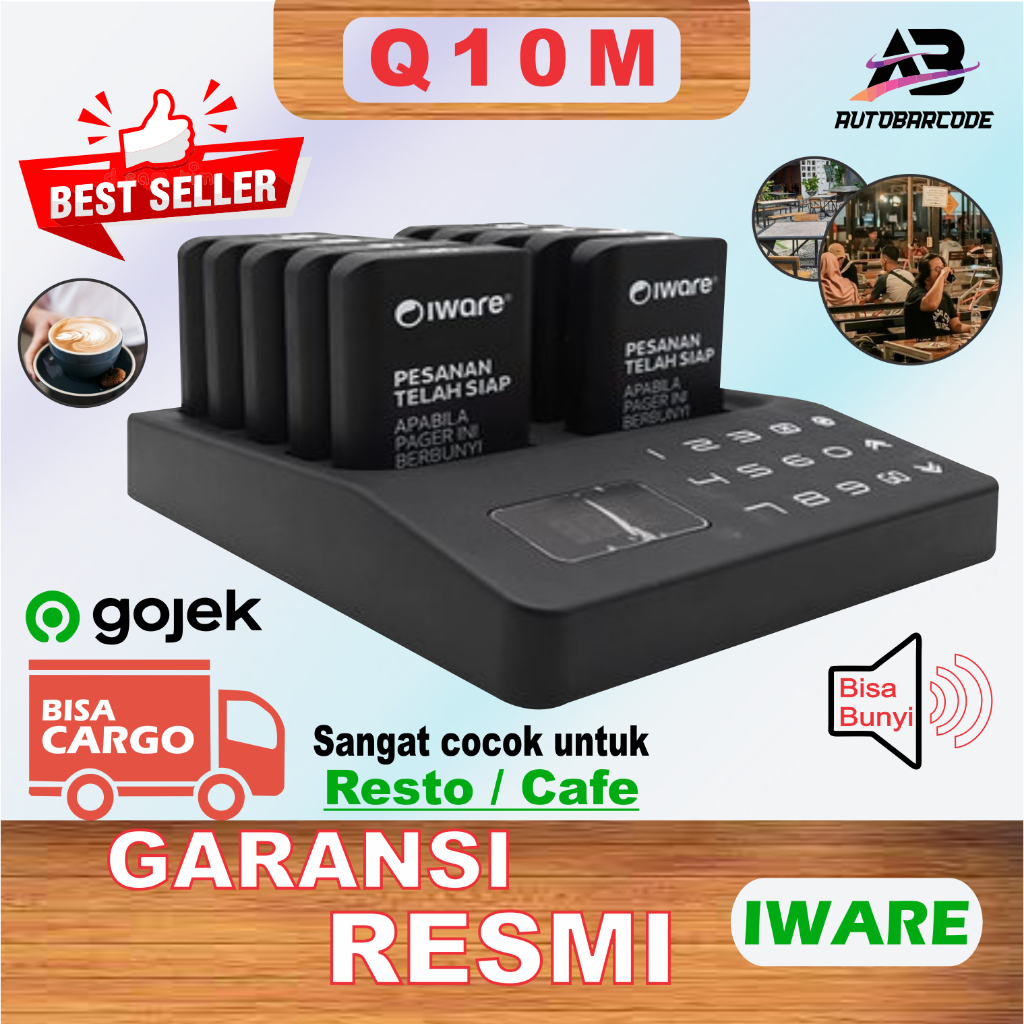 Jual Alat Antrian Wireless Guest Paging IWARE Q10M Mesin Kasir Bunyi ...