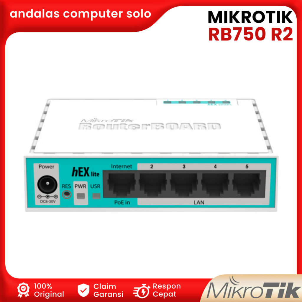 Jual ROUTERBOARD MIKROTIK RB750 R2 ROUTER WIFI MIKROTIK hEX Lite ...