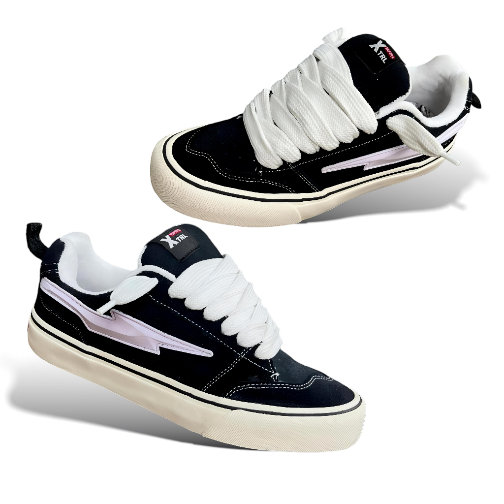 Jual XternalStepSure - Sepatu Fat Shoes Tapera Black White Sepatu Gemuk ...