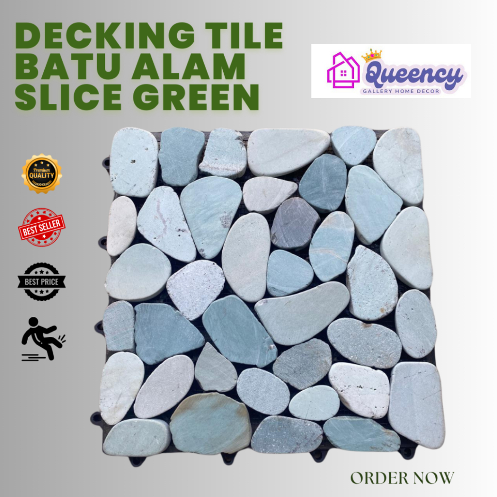 Jual Decking Tile Batu Alam Slice Green - batu alam Asli - decking batu ...
