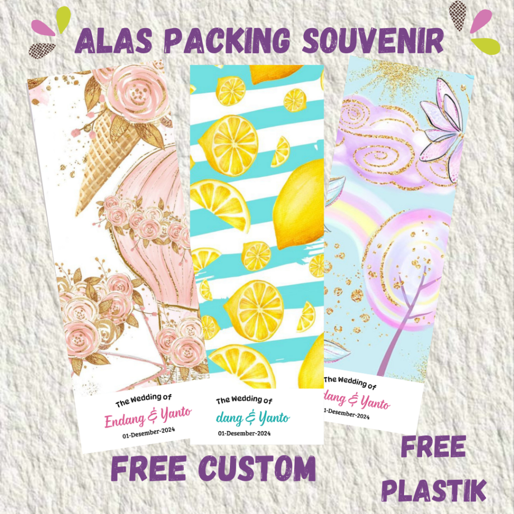 Jual ALAS PACKING SOUVENIR FREE PLASTIK / ALAS PACKING PERSEGI PANJANG ...
