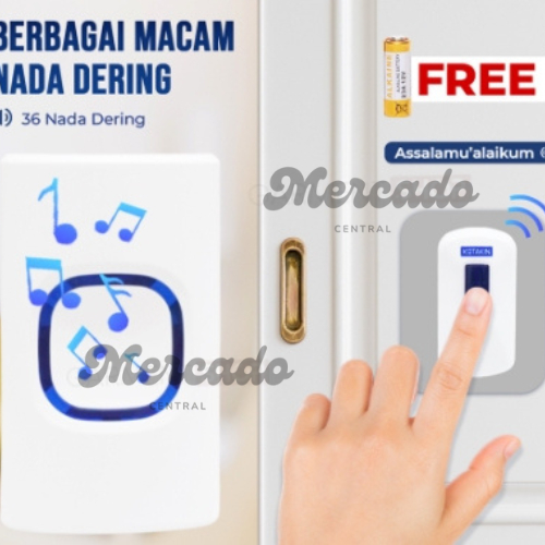 Jual Bel Bell Wireless Alarm Bel Pintu Rumah Toko Kantor Bel Jarak Jauh ...