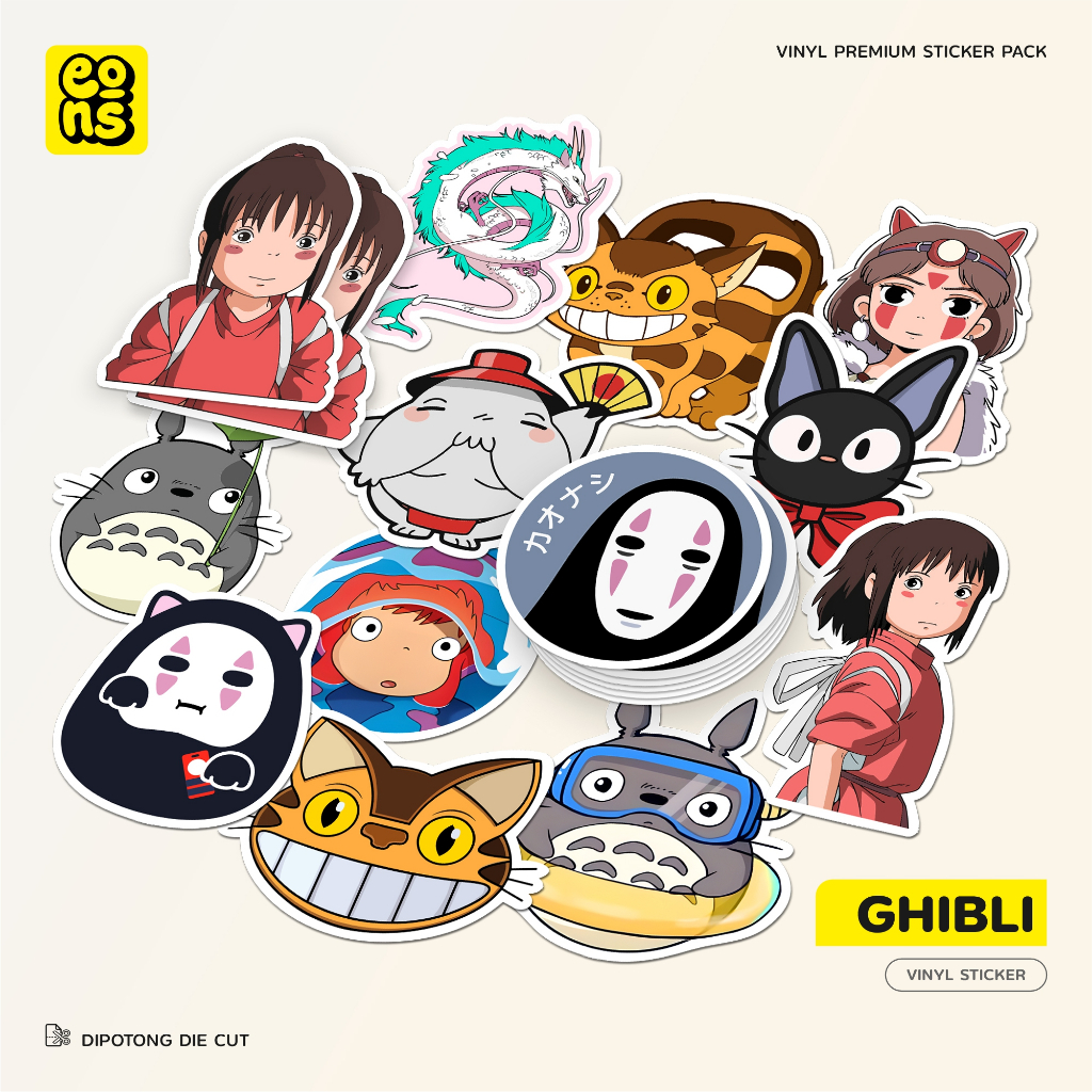 Jual Stiker Anime Ghibli Die Cut Vinyl Waterproof – Sticker Aesthetic ...