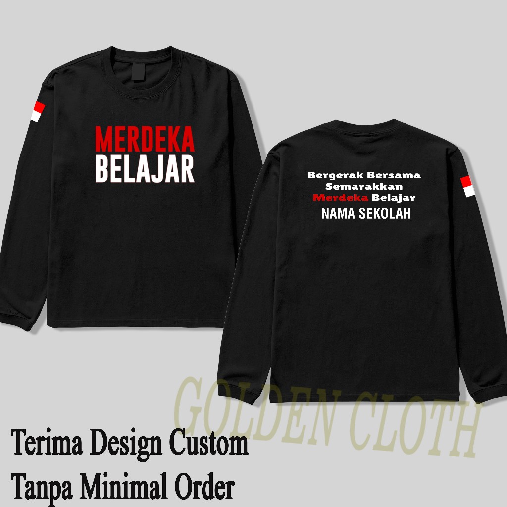 Jual KAOS MERDEKA BELAJAR BERGERAK BERSAMA CUSTOM NAMA SEKOLAH BAJU ...