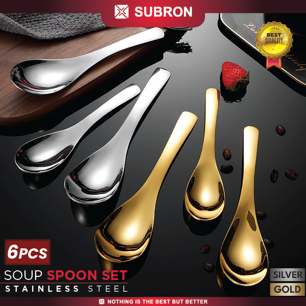 Jual SUBRON Soup Spoon Sendok Bebek Set 6pcs Sayur Kuah Bubur Alat ...