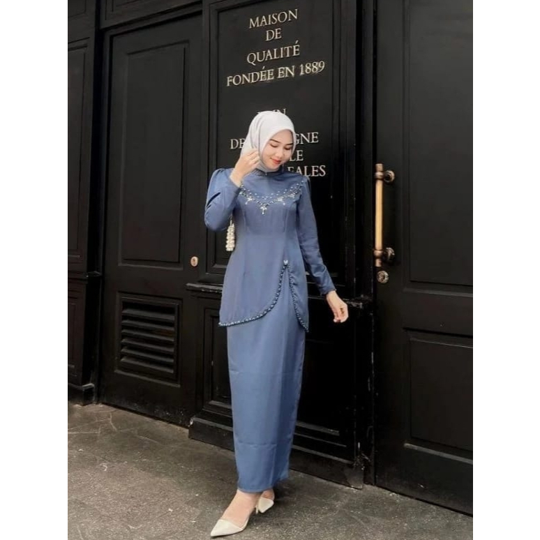 Jual Oneset Felicia Baju Kurung Melayu Dress Pesta Setelan Baju Kondangan Wisuda Kekinian ...