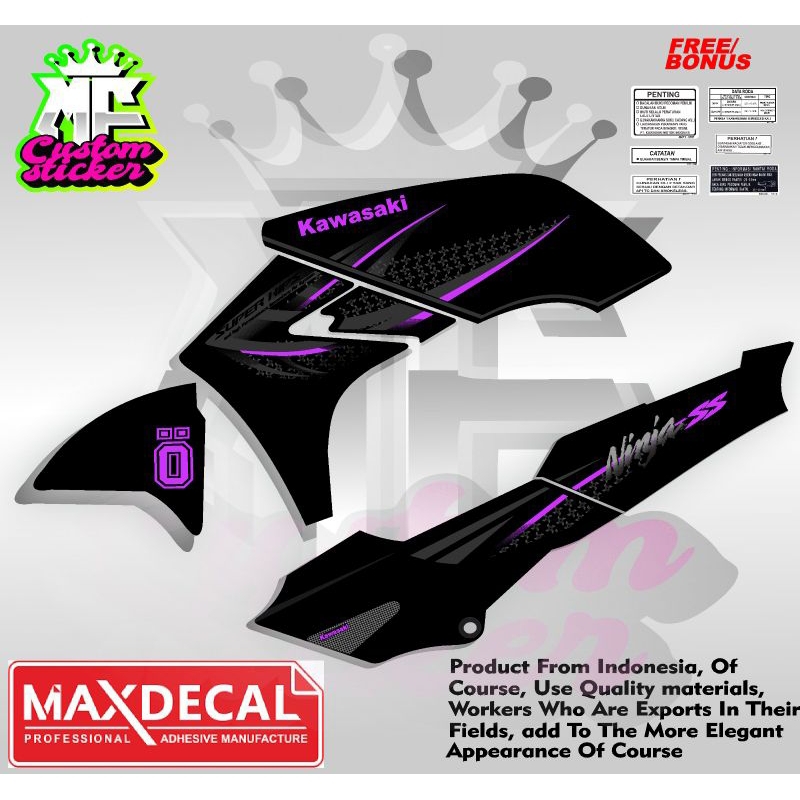 Jual sticker striping ninja ss custom surikhen 30, transparan UV(bisa ...