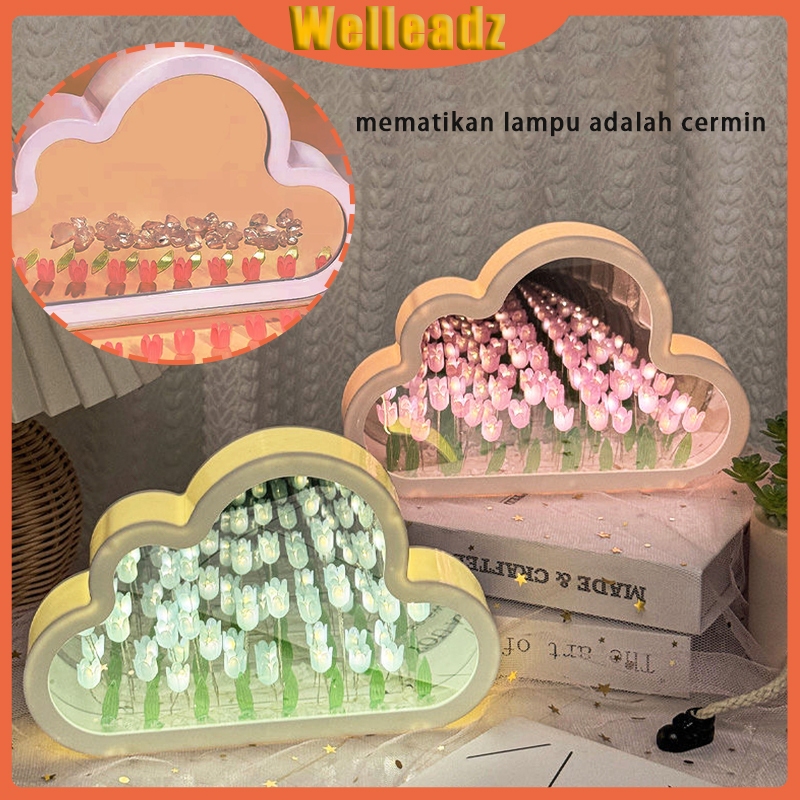 Jual Lampu Cermin Tulip Bentuk Awan DIY Bunga Tulip Lampu Tulip ...