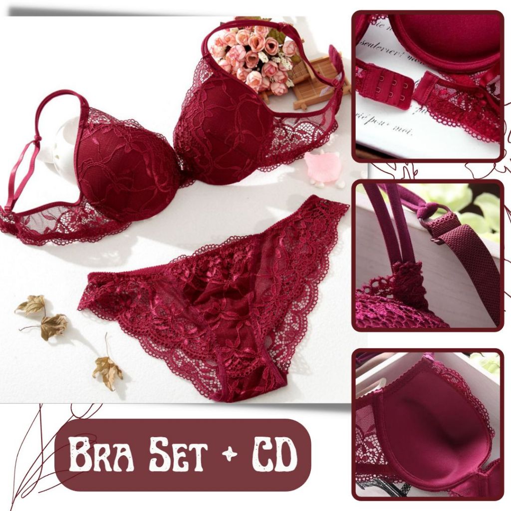 Jual CB138 Bra Pakaian Dalam Wanita Push Up Kawat Set Dengan Celana ...