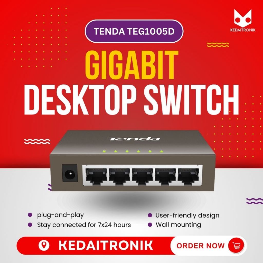 Jual NEW Switch Hub Gigabit Tenda TEG-1005D 5 Port TEG 1005 Besi TEG1005D 5 | Shopee Indonesia