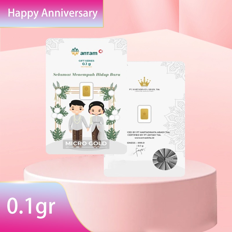 Jual Gold Logam Mulia Antam Press ( LM ) 0.1Gram 0.1GR Wedding ...
