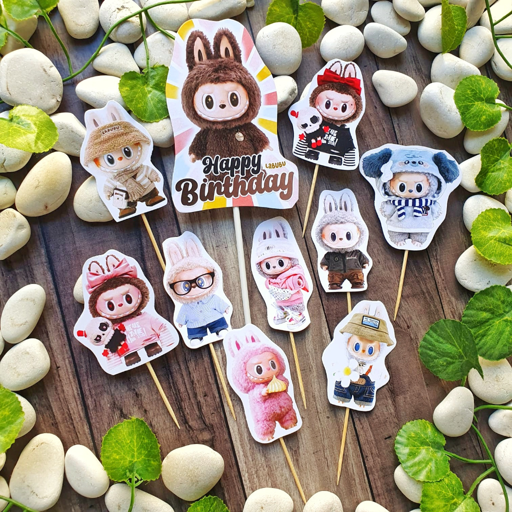 Jual Labubu Birthday Cake Topper Cupcake Pudding Tumpeng Hampers Hiasan ...