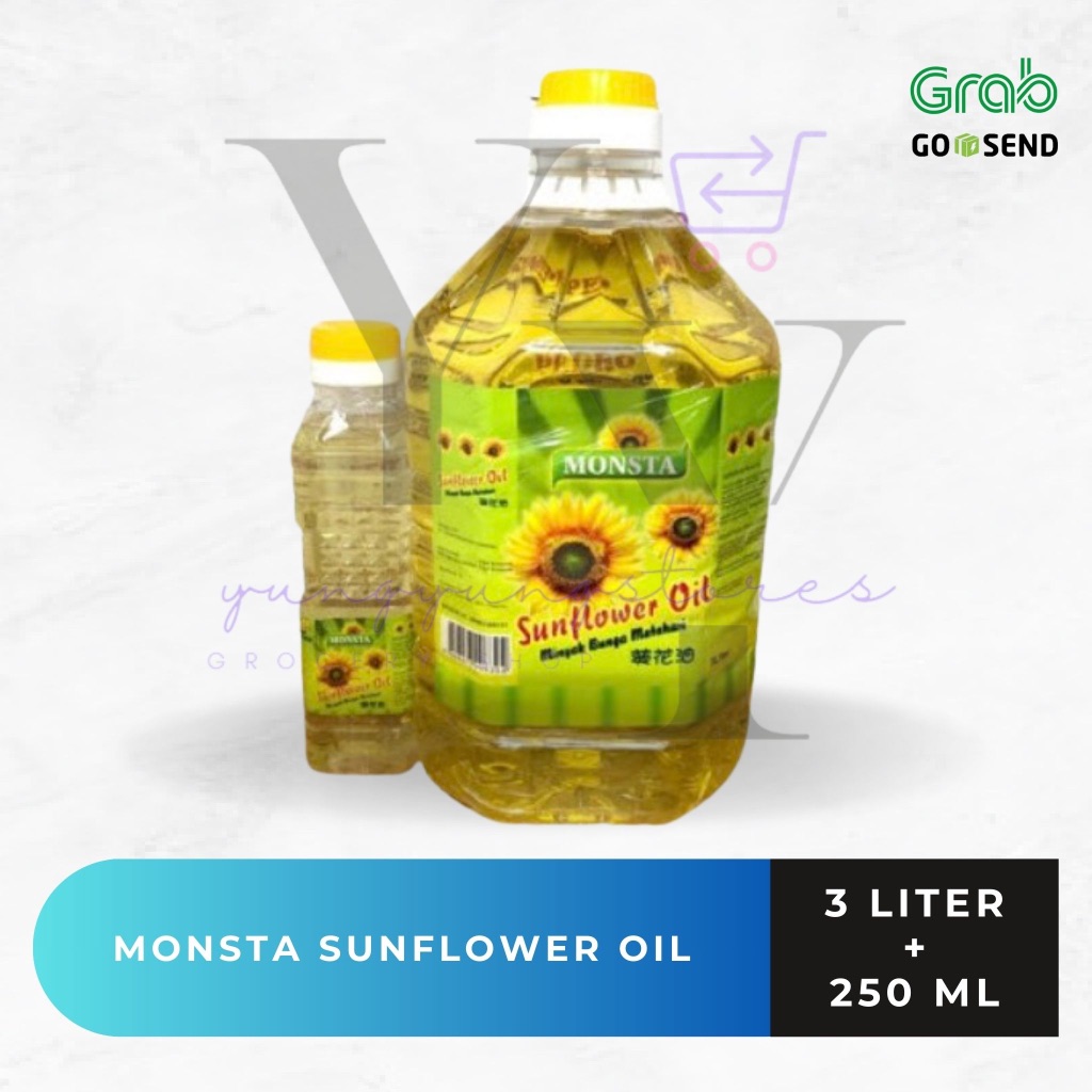 Jual Minyak Bunga Matahari / Sunflower Oil Monsta 3 Liter + Banded 250 ...