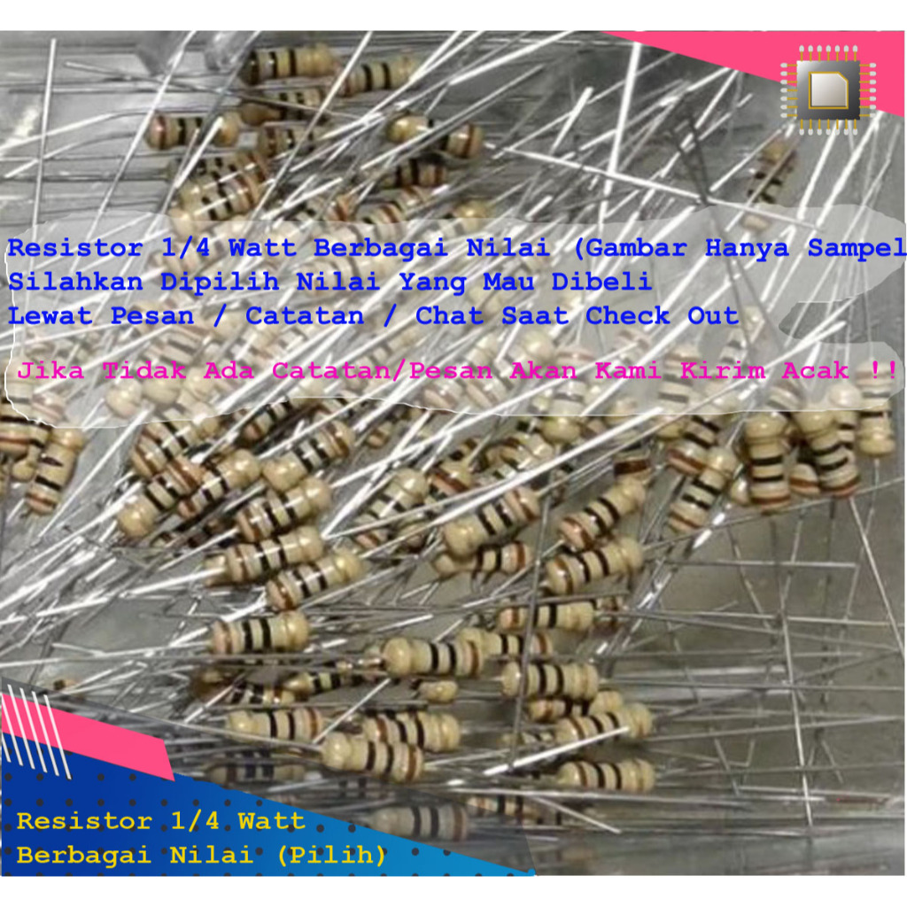 Jual Resistor 0,25W 0.25W 0,25 0.25 Watt 1/4 Watt 1/4W Berbagai Nilai ...