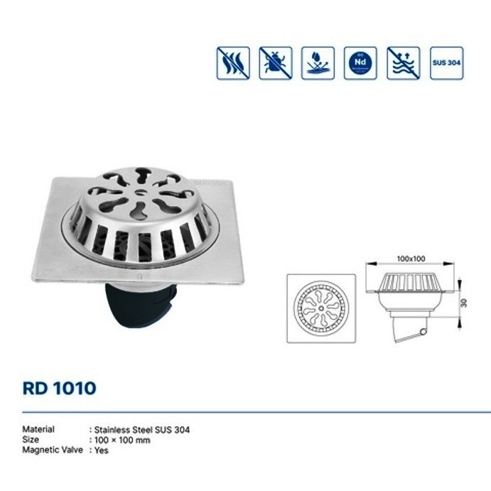 Jual ROOF DRAIN SUS 304 DEKKSON RD 1010 SSS Saringan Talang Air Genteng Atap Roof Drain Dekson ...