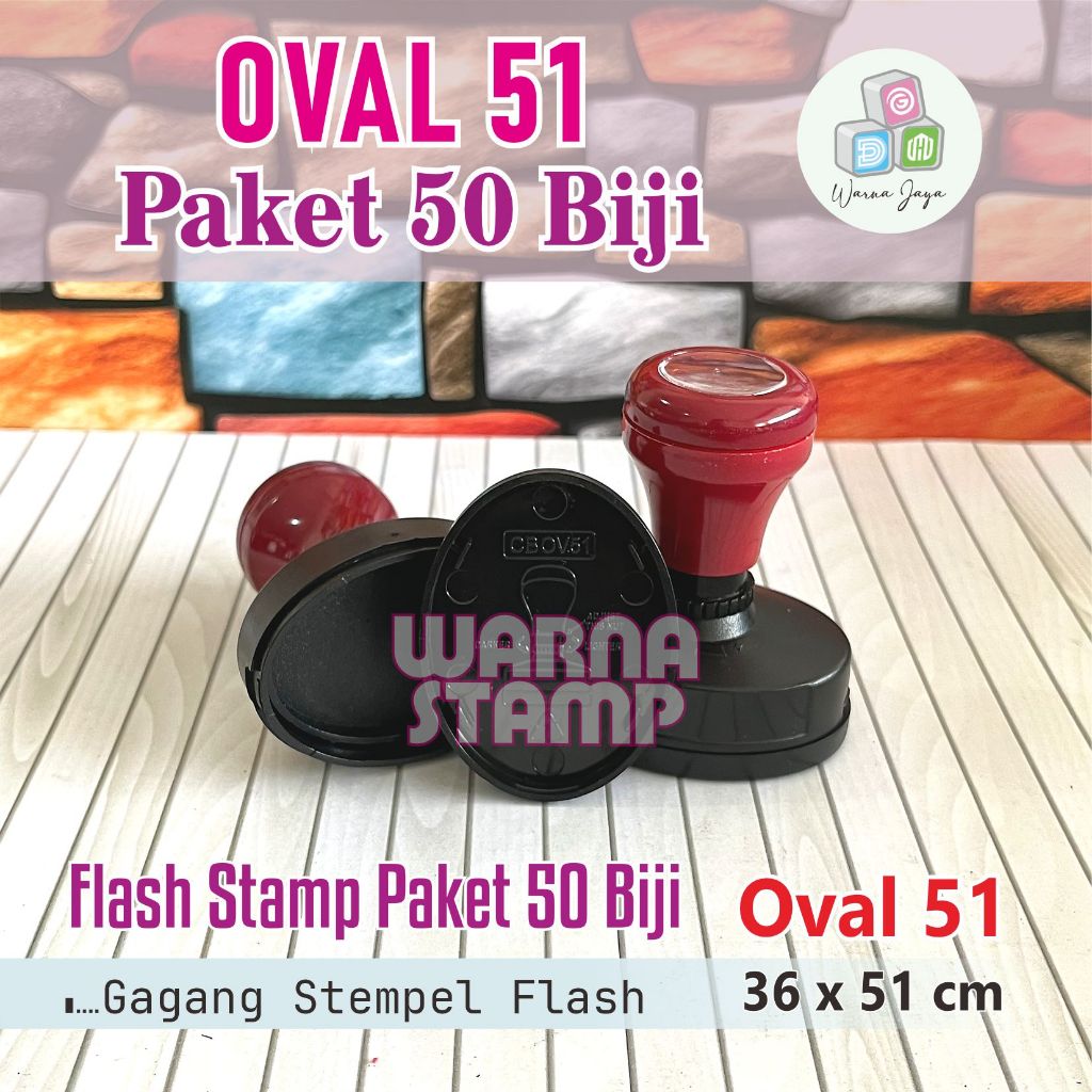 Jual Gagang Stempel Flash Oval 51 ( 36 x 51 mm ) / Paket 50 Biji / Gagang Stamp Flash Oval ...