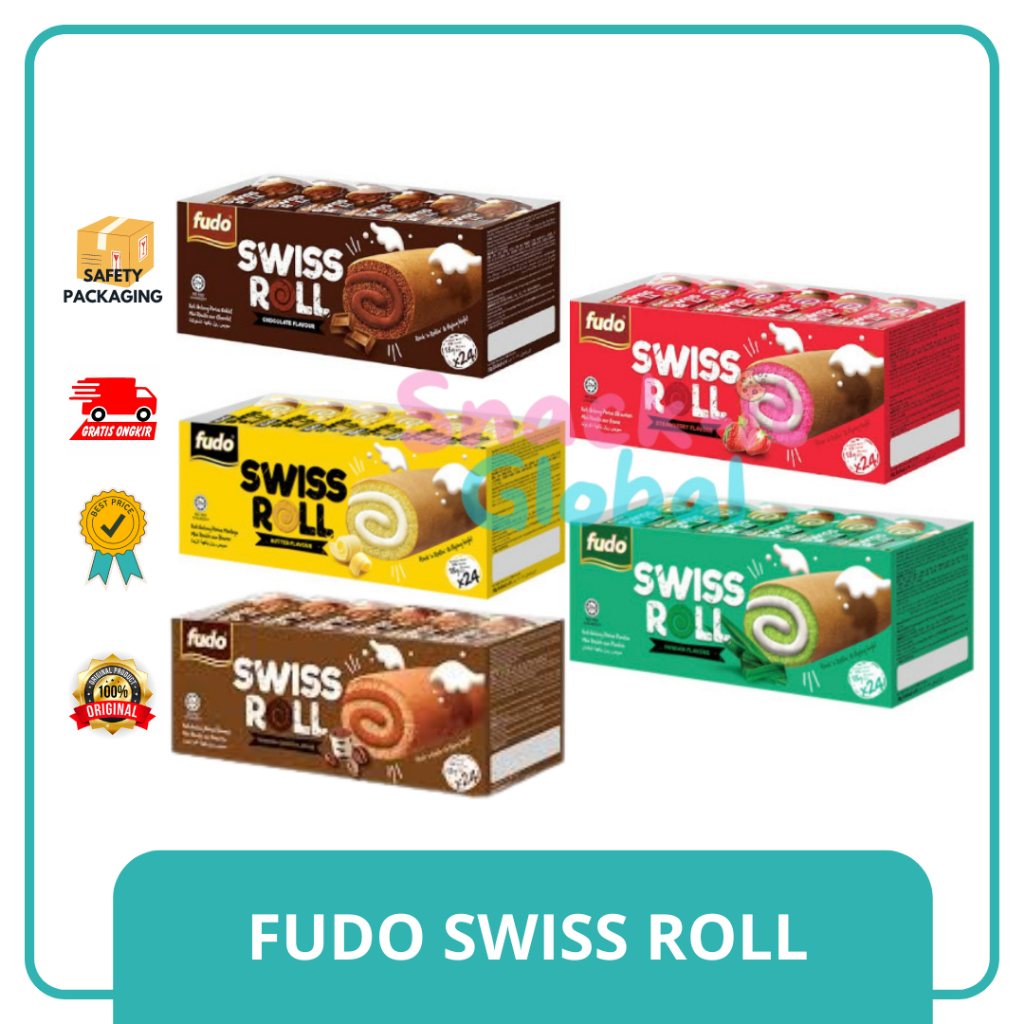 Jual [GROSIR] Fudo Swiss Roll Malaysia isi 24 pack / Kek Kue Bolu ...