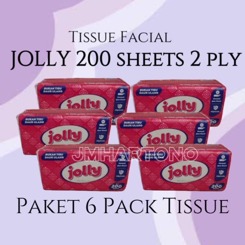 Jual Jolly 200 sheets 2 ply by Paseo (Paket isi 6 pack tissue) | Shopee ...