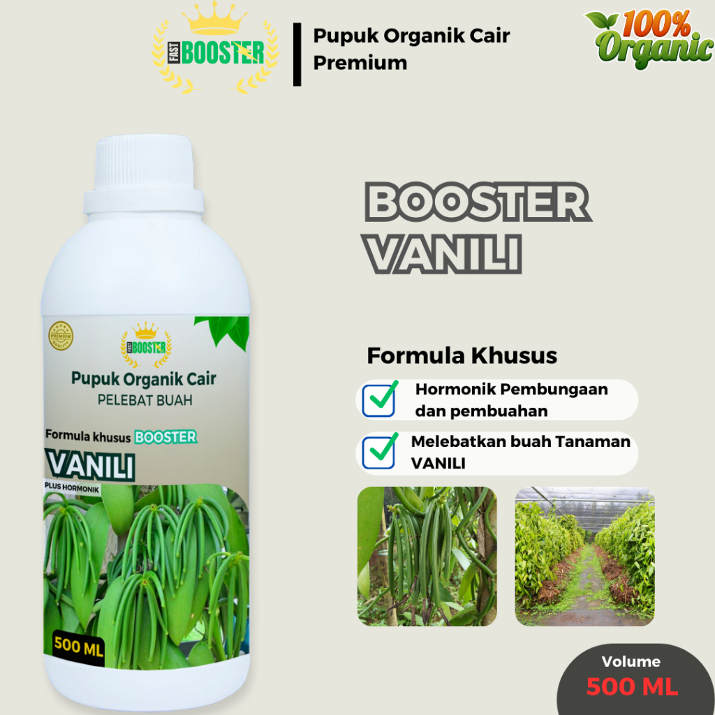 Jual Pupuk Organik Cair Vanili 500ml Booster pemacu dan pelebat buah ...