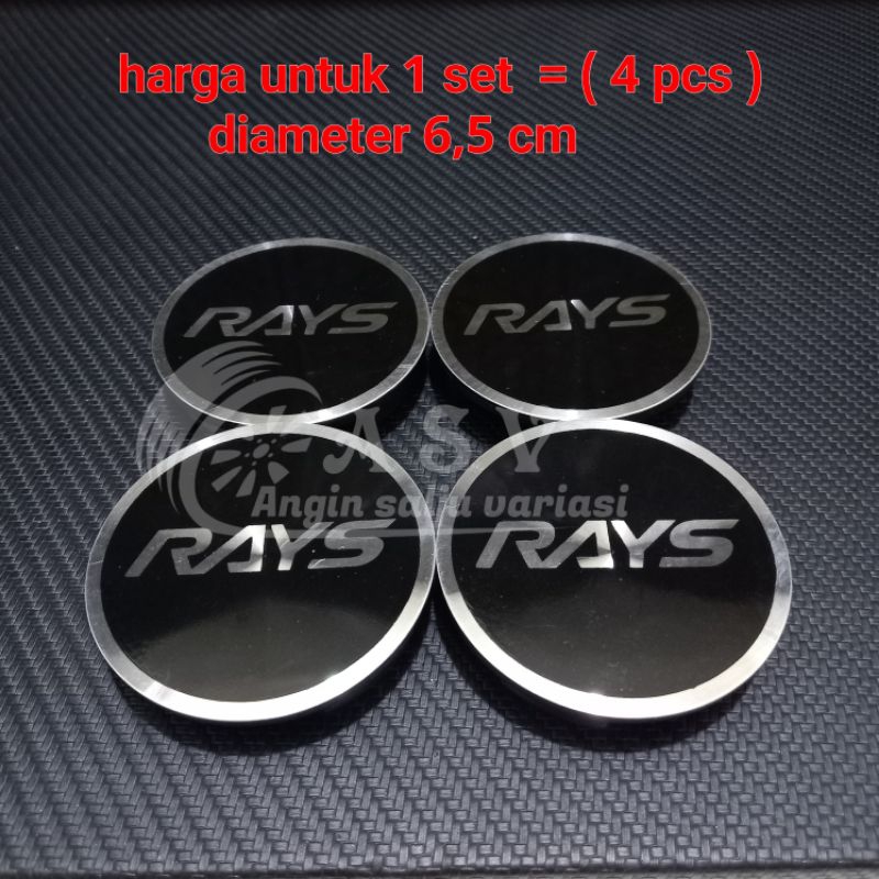 Jual dop roda tutup velg variasi rays hitam diameter 6,5 cm | Shopee ...
