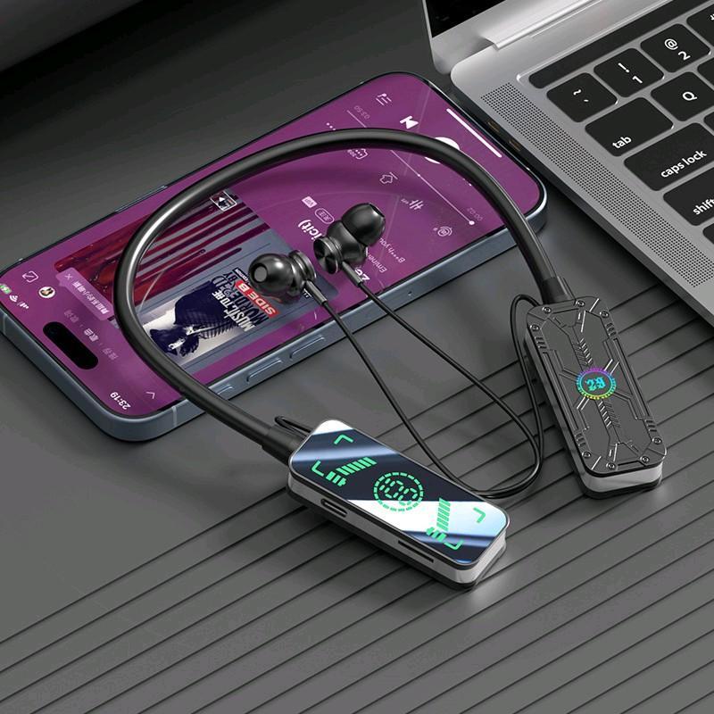 Jual Headset Bluetooth Leher 5.4 Bass Handsfree Neckband Earphones ...