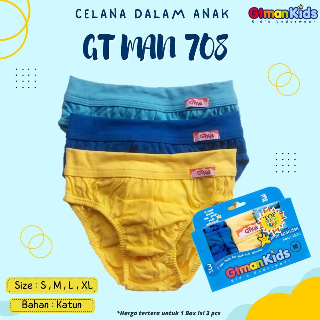 Jual ( 3pc ) CD GT Man Kids 708 Biru | Celana Dalam Anak Gt Man Spandex ...